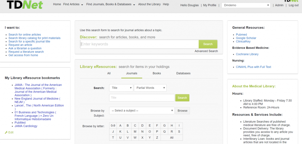 TDNet Discover – A discovery platform designed to meet the needs of today’s medical libraries ...